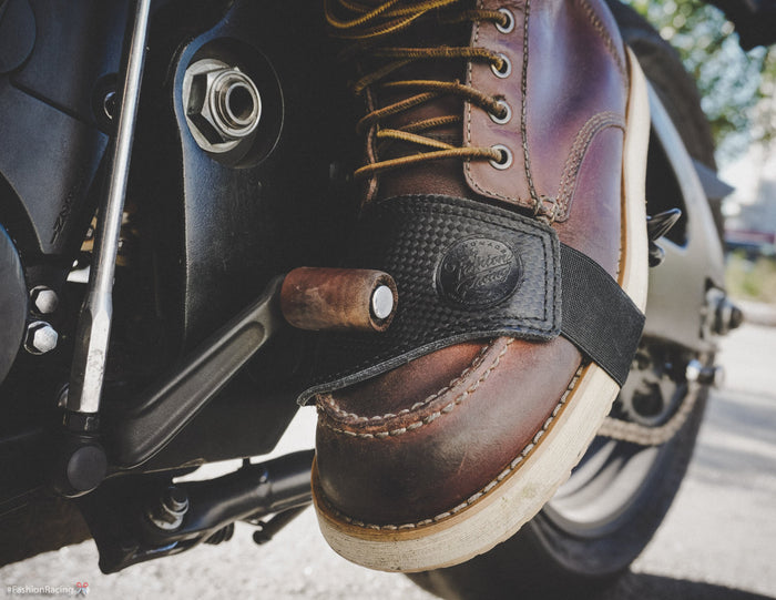 Motorcycle Shifter Shoe Protector | Carbon Leather | Handcrafted