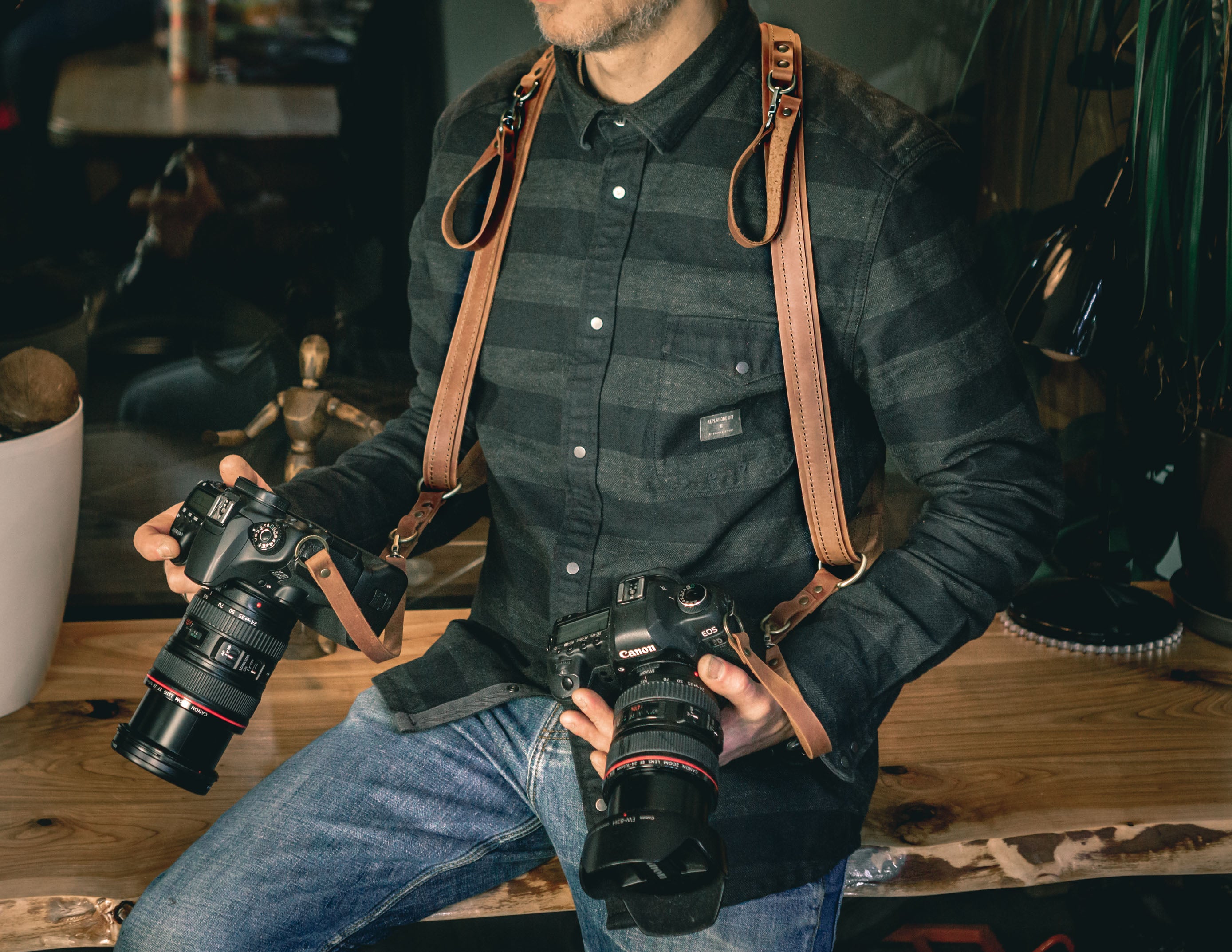 Leather Camera Harness for DSLR/SLR | Dual Camera Strap | Handcrafted ...