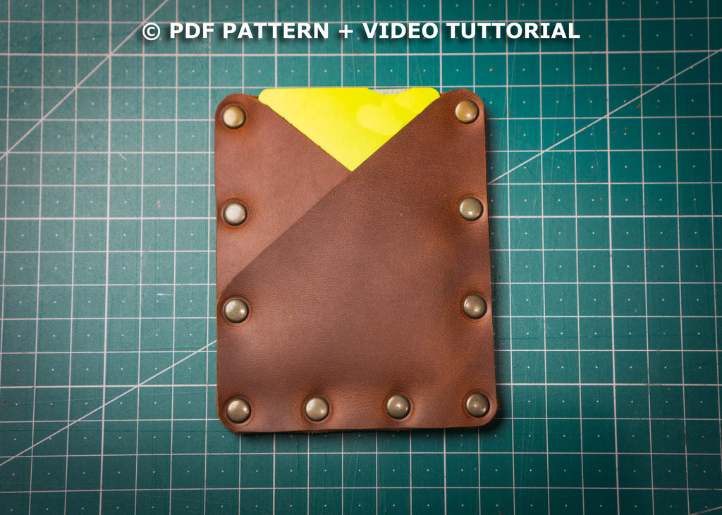 LEATHER PATTERN | Leather Card Pouch, PDF Pattern, Video Tutorial, DIY