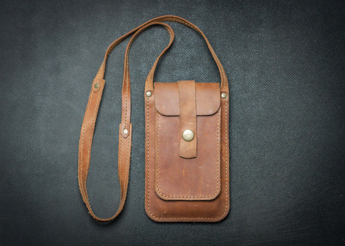 Designer leather phone bag