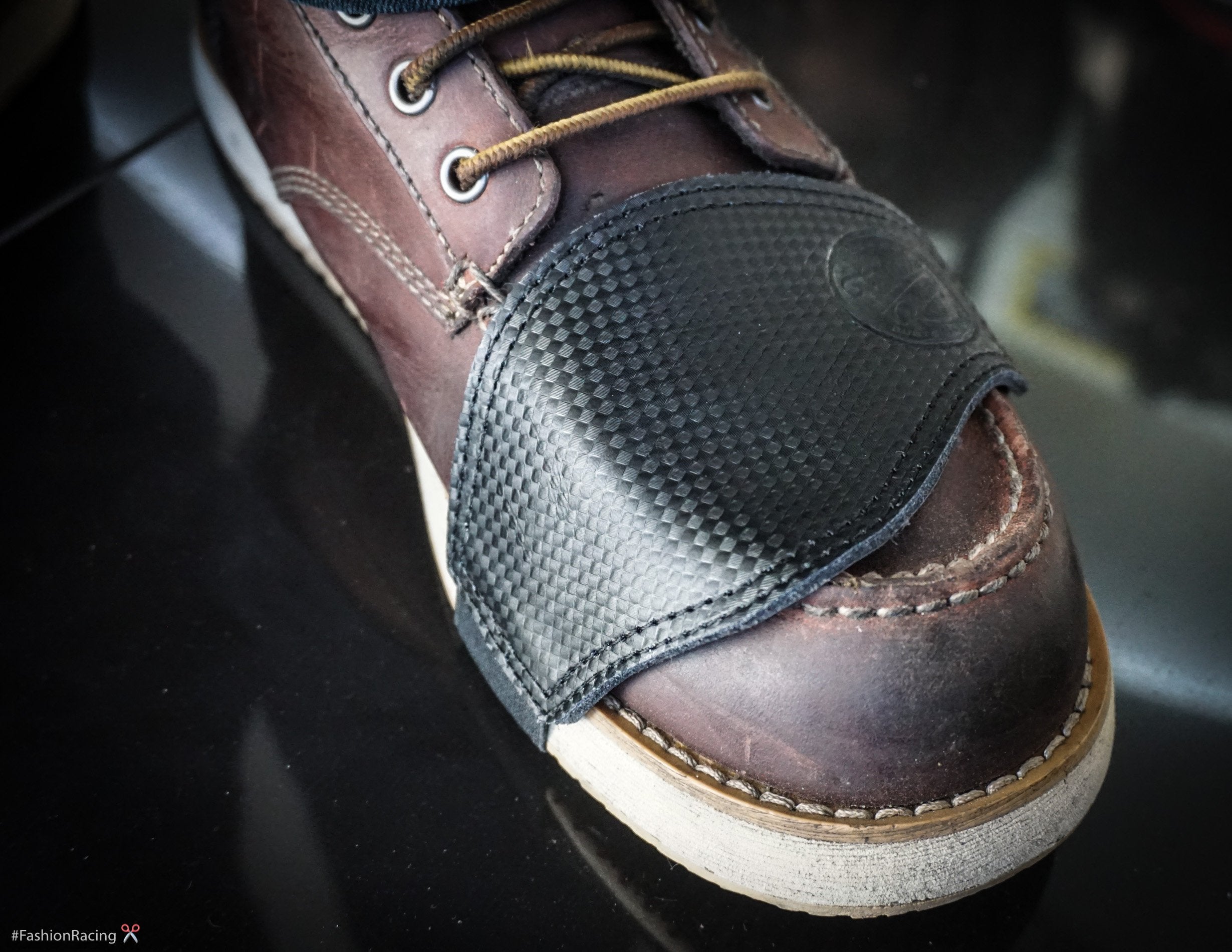 Motorcycle Shifter Shoe Protector | Carbon Leather | Handcrafted